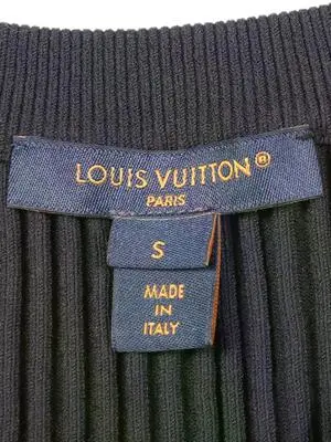LOUIS VUITTON 2000s Chain-detail Ribbed Sweater - Blue