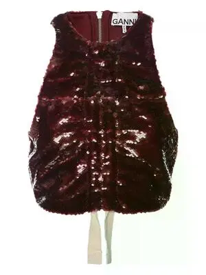 GANNI Sequinned Sleeveless Top