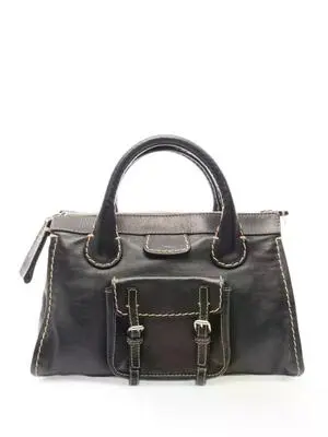 Chloé 2000s Edith Leather Tote Bag - Black