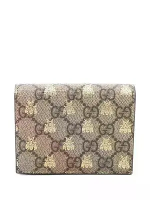Gucci 2010s Gg Supreme Bee Bi-fold Wallet - Neutrals