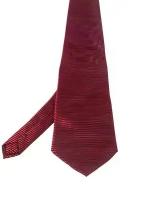 Giorgio Armani Striped Silk Tie - Red