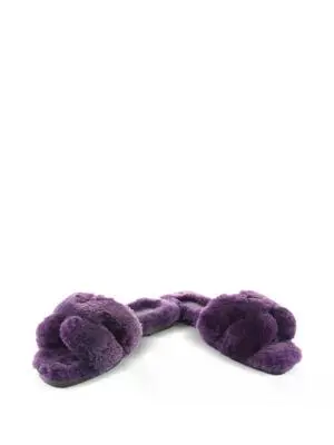 Hermès Oran Sheepskin Slides - Purple