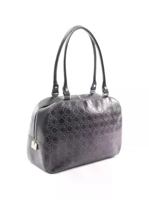 FERRAGAMO Gancini Embossed Leather Tote Bag