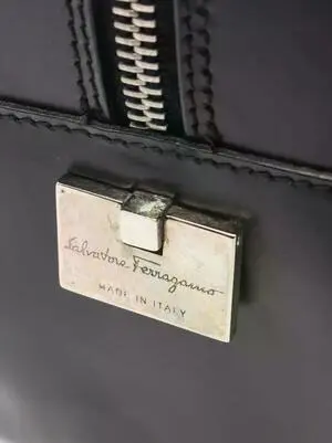 FERRAGAMO Gancini Embossed Leather Tote Bag
