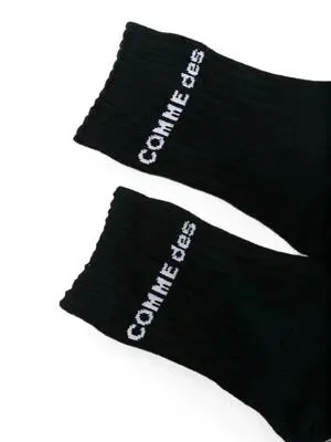 Comme Des Garçons Logo-knit Ribbed Socks