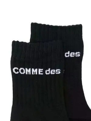 Comme Des Garçons Logo-knit Ribbed Socks