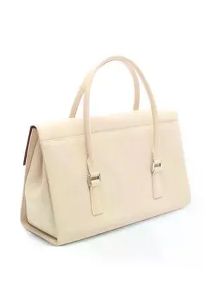 Burberry Textured Leather Tote Bag