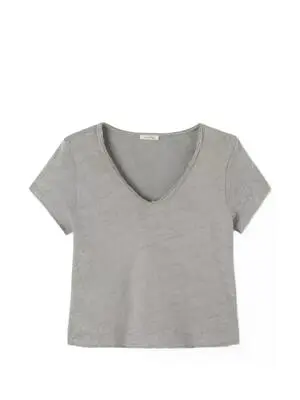 American Vintage V-neck Cotton T-shirt - Grey