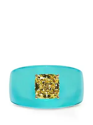 SOLO FOR DIAMONDS Diamond Cushion-cut Ring - Blue
