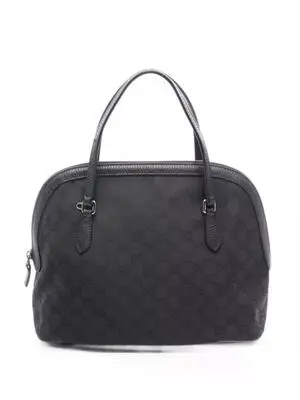 Gucci 2000s Gg Monogram Handbag - Black