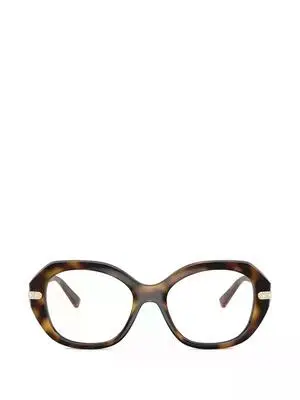 VOGUE EYEWEAR Tortoiseshell-effect Crystal-embellished Glasses - Brown