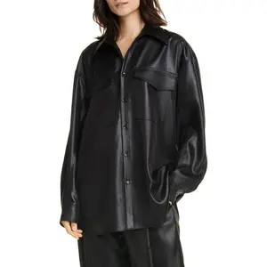 Tibi Celia Origami Sleeve Satin Shirt - Black