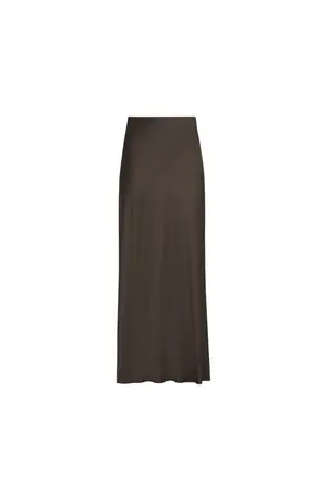 Brunello Cucinelli Satin Cady Fluid Bias-cut Maxi Skirt - Cocoa