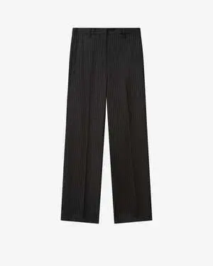 Isabel Marant Étoile Noanda Pleated Virgin Wool Pinstripe Pants