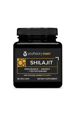 YOUTHEORY Shilajit Powerful Antioxidant Energy Boost Capsules 90 Vegetarian Capsules