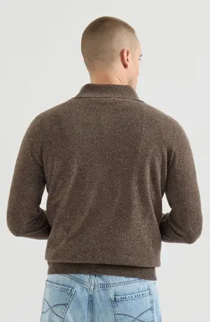 Brunello Cucinelli Mouliné Cashmere Knit Polo