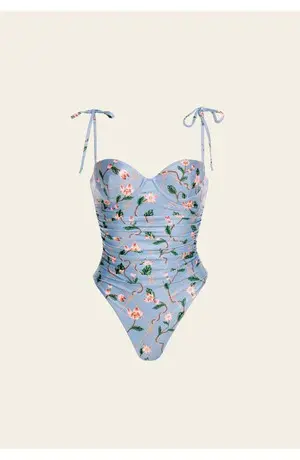Agua Bendita Rábano Navegante One-piece Swimsuit - Blue