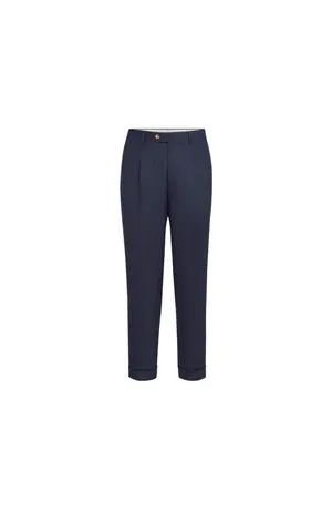 Brunello Cucinelli Virgin Wool Flannel Trousers With Pleat