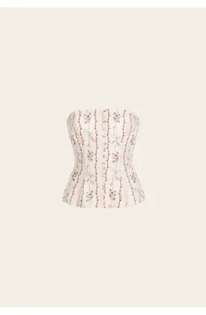 Agua Bendita Abelia Navegante Cropped Corset Top