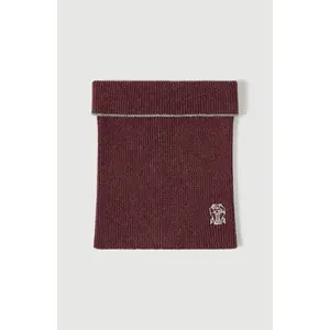 Brunello Cucinelli Cashmere Rib Knit Neck Warmer - Amaranth