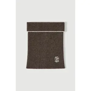 Brunello Cucinelli Cashmere Rib Knit Neck Warmer - Brown