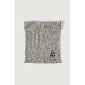 Brunello Cucinelli Cashmere Rib Knit Neck Warmer - Light Grey