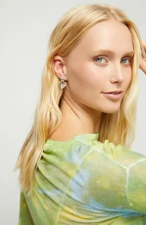 UNODE50 Sterling Plated Heart Earrings