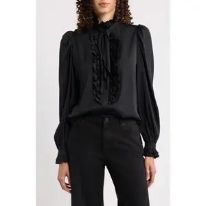 KOBI HALPERIN Kobi Halperin Silk Blend Tie Neck Blouse