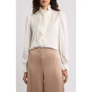 KOBI HALPERIN Kobi Halperin Silk Blend Tie Neck Blouse