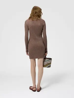Missoni Ribbed Viscose Lamé Mini Dress