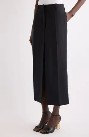 Givenchy Slit Wool & Mohair Pencil Skirt