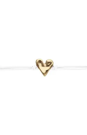 UNODE50 White Leather Bracelet With 18k -plated Heart Detail