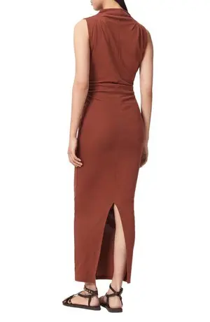 ALLSAINTS Katarina Cowl Neck Maxi Dress - Rust Brown