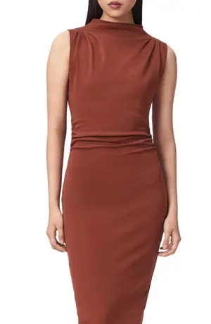 ALLSAINTS Katarina Cowl Neck Maxi Dress - Rust Brown