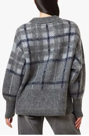 Habitual Brushed Plaid Crewneck Sweater