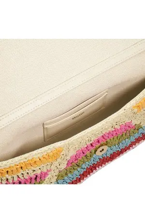 Dune London Essentials Stripe Straw Clutch