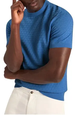 Ted Baker London Ingvi Cotton & Wool Knit T-shirt - Blue