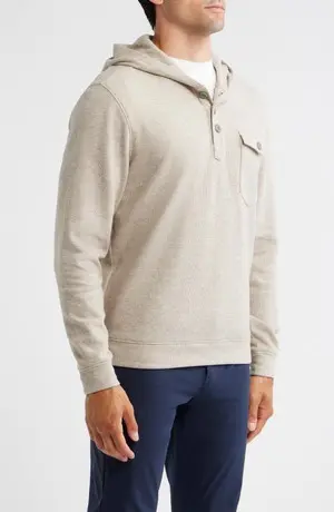 Johnnie-o Henley Hoodie - Cream