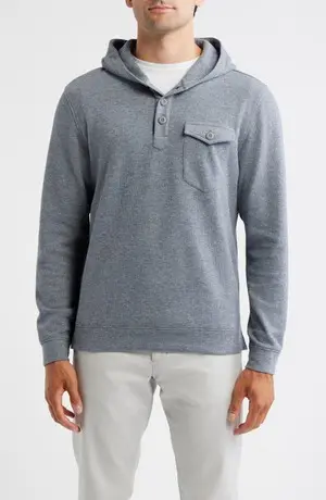 Johnnie-o Henley Hoodie - Titanium
