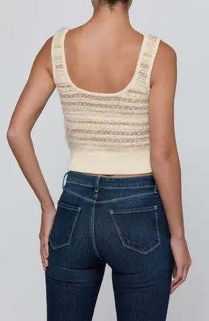 L'Agence Galene Mixed Stitch Crop Sweater Tank