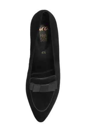 ARA Azalea Pointed Toe Loafer Pump With Bow Detailing
