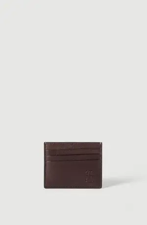 Brunello Cucinelli Brushed Leather Card Holder - Brown