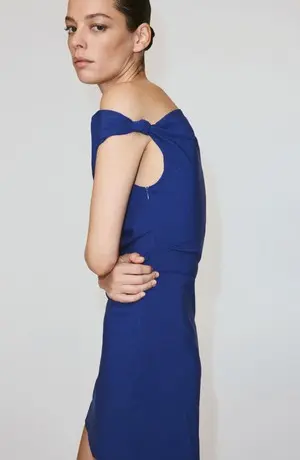 Mango Asymmetrical Neckline Minidress