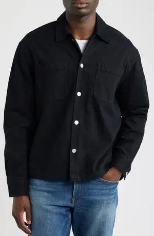 FRAME Cotton Blend Denim Shirt Jacket