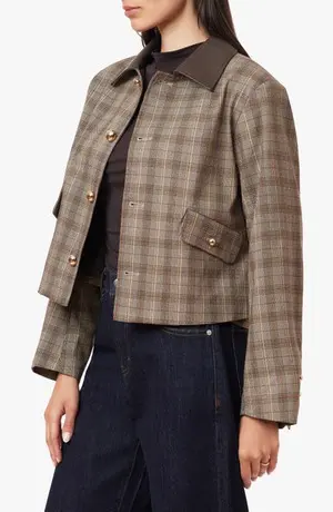 Habitual Houndstooth Check Swing Jacket