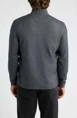 Johnnie-o Mikey Printed Check Quarter Zip Pullover - Coffee