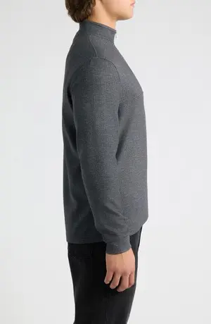 Johnnie-o Mikey Printed Check Quarter Zip Pullover - Coffee