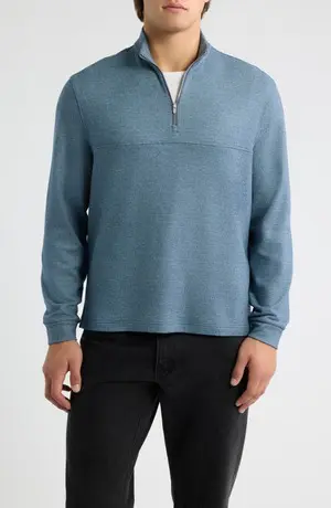 Johnnie-o Mikey Printed Check Quarter Zip Pullover - Maliblu