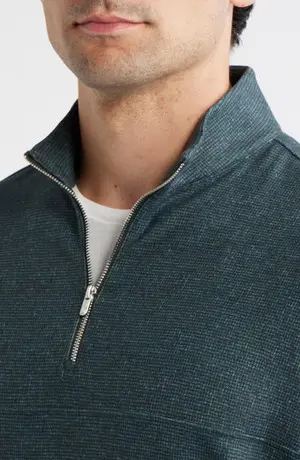 Johnnie-o Mikey Printed Check Quarter Zip Pullover