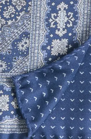 JACK VICTOR Paisley Pocket Square - Aviator